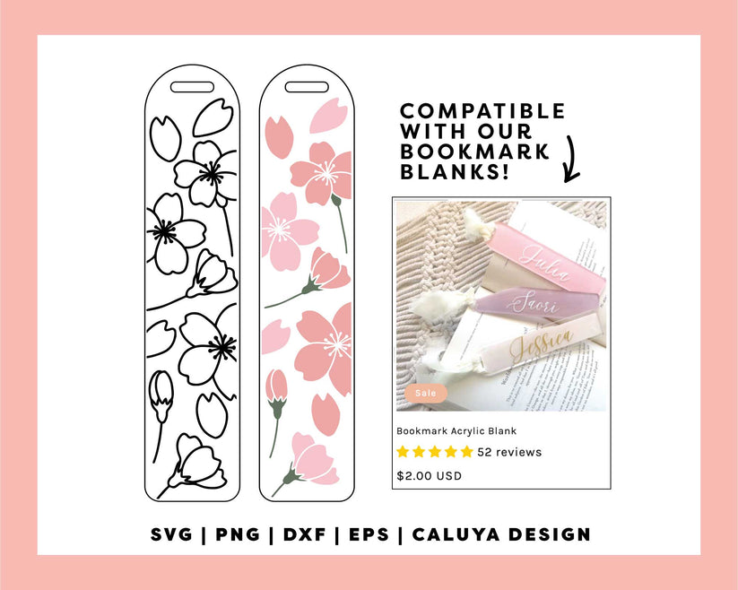 Bookmark Template SVG | Sakura SVG | Cherry Blossom SVG – Caluya Design