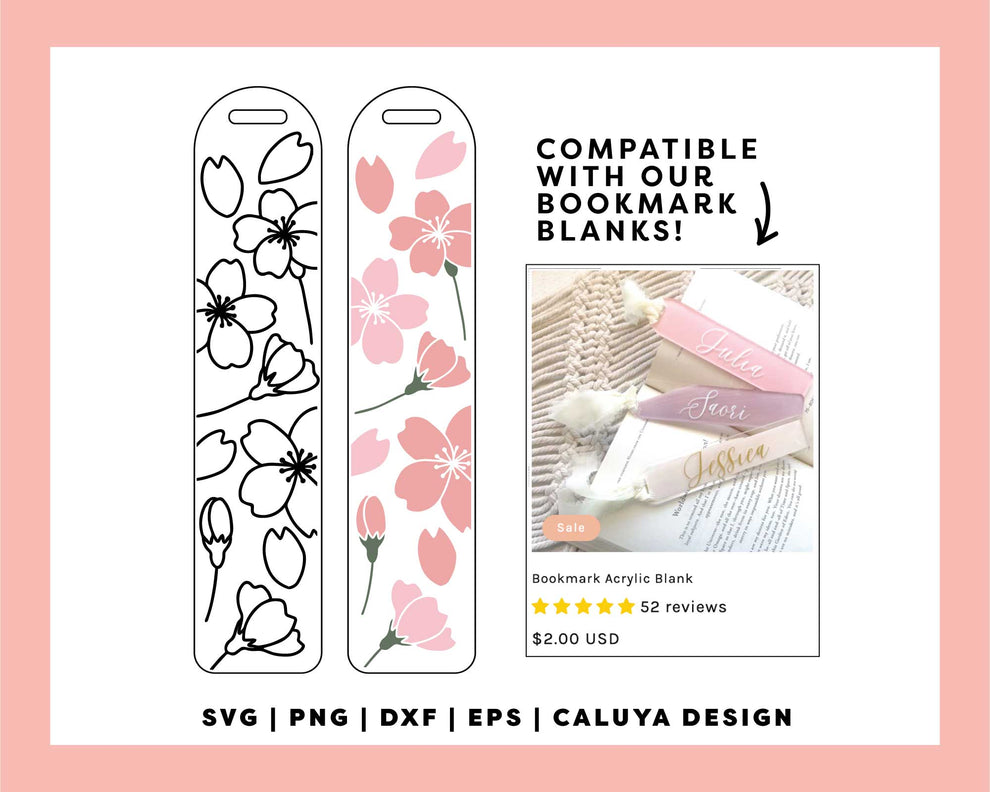 Bookmark Template SVG | Sakura SVG | Cherry Blossom SVG – Caluya Design