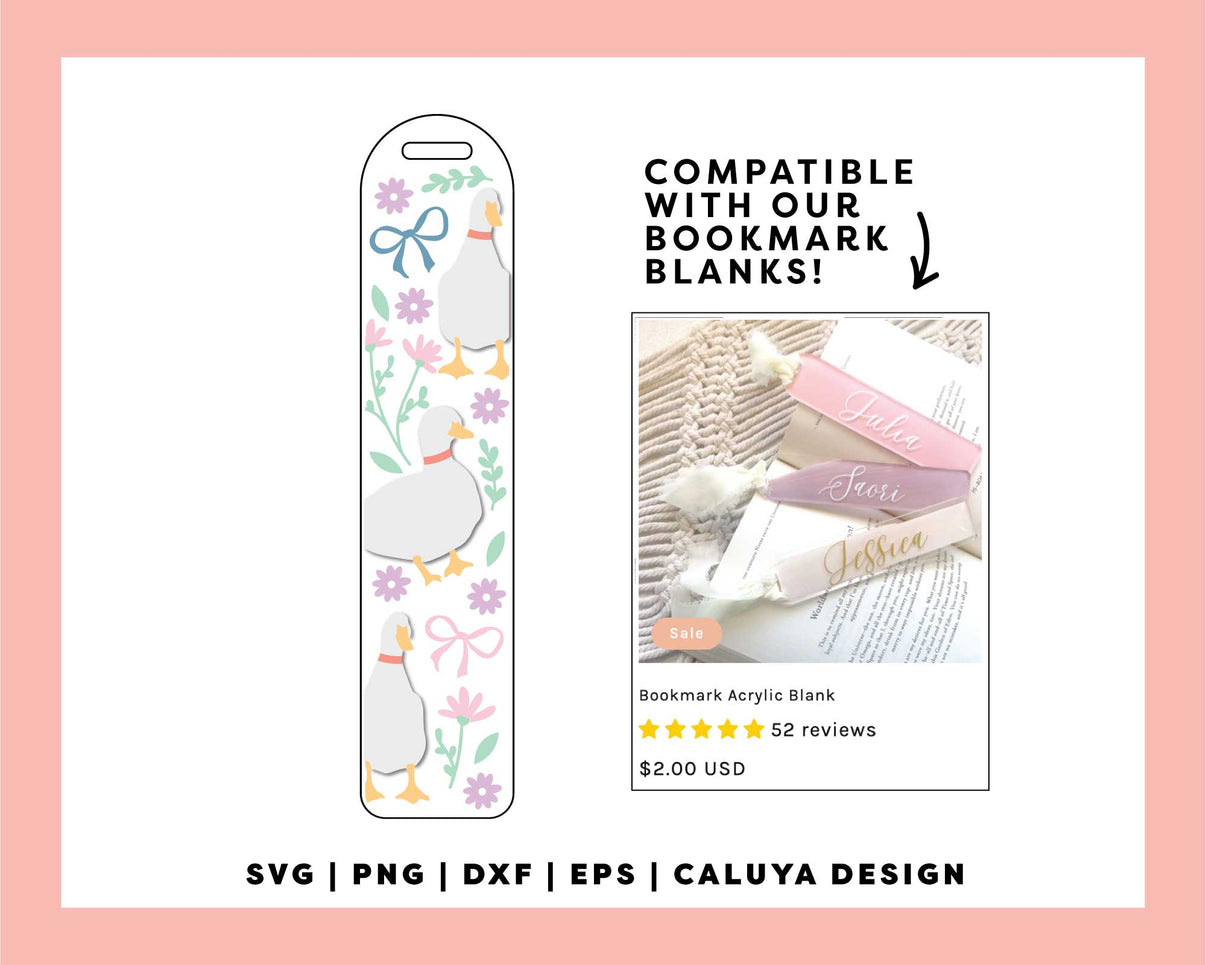 Bookmark Template SVG | Cottage-core Ducks SVG – Caluya Design