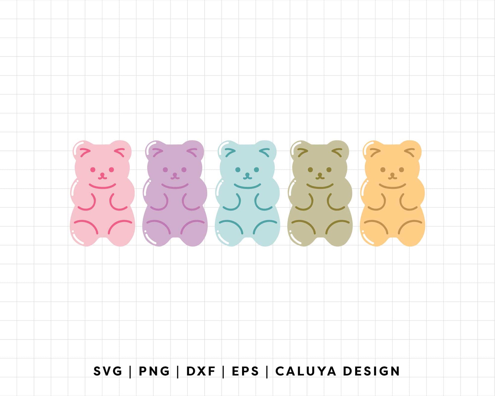 FREE Gummy Bear SVG | Colorful Gummy Bears SVG – Caluya Design