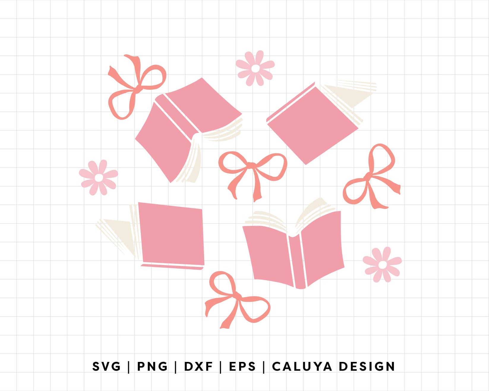 FREE Bow & Book SVG | Girly Ribbon & Book SVG – Caluya Design