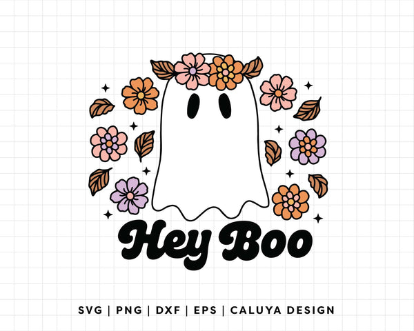 FREE Flower Crown Ghost SVG | Boo Ghost SVG – Caluya Design