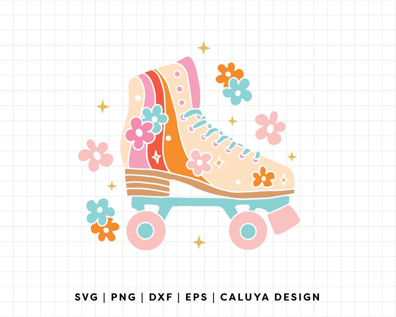 FREE Vintage Roller Skate SVG | Retro Clip Art SVG – Caluya Design