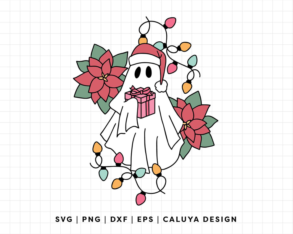 FREE Christmas Ghost SVG | Santa Ghost SVG – Caluya Design