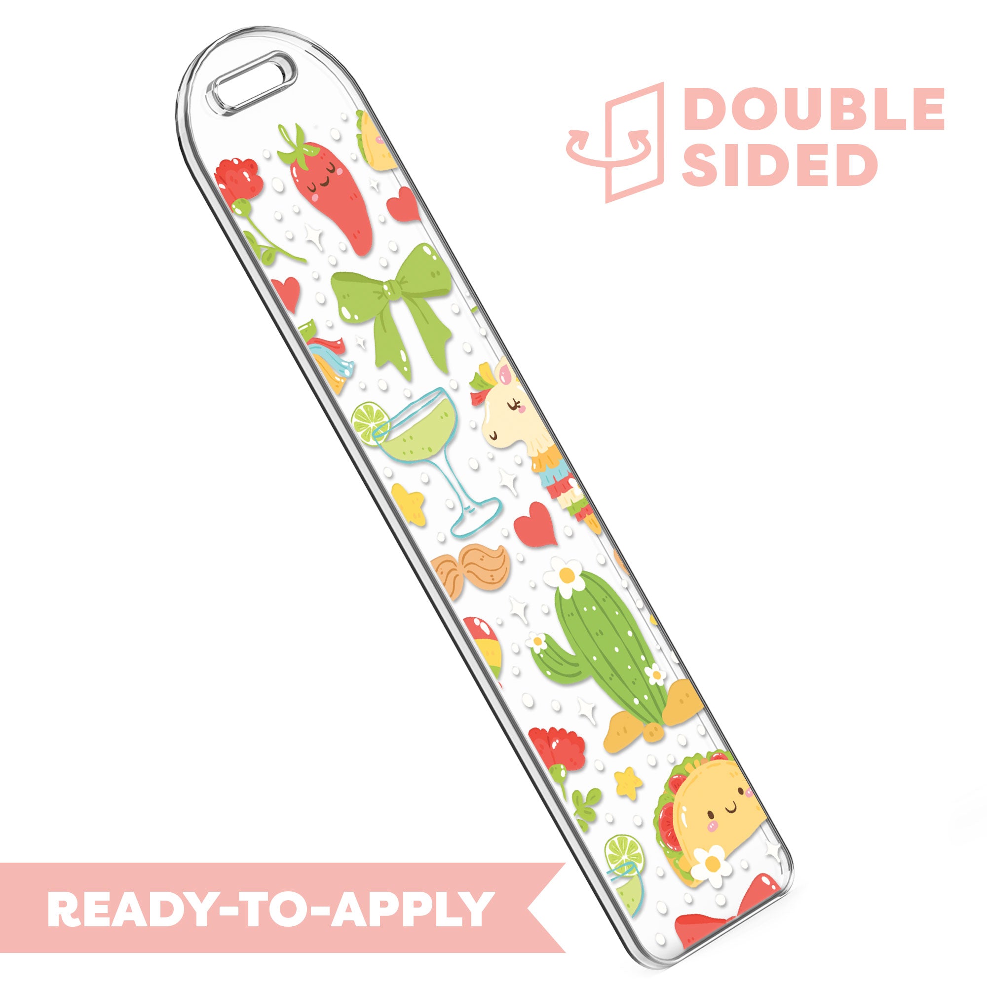 [ Double Sided ] Bookmark UV DTF Decal | Kawaii Tacos – Caluya Design
