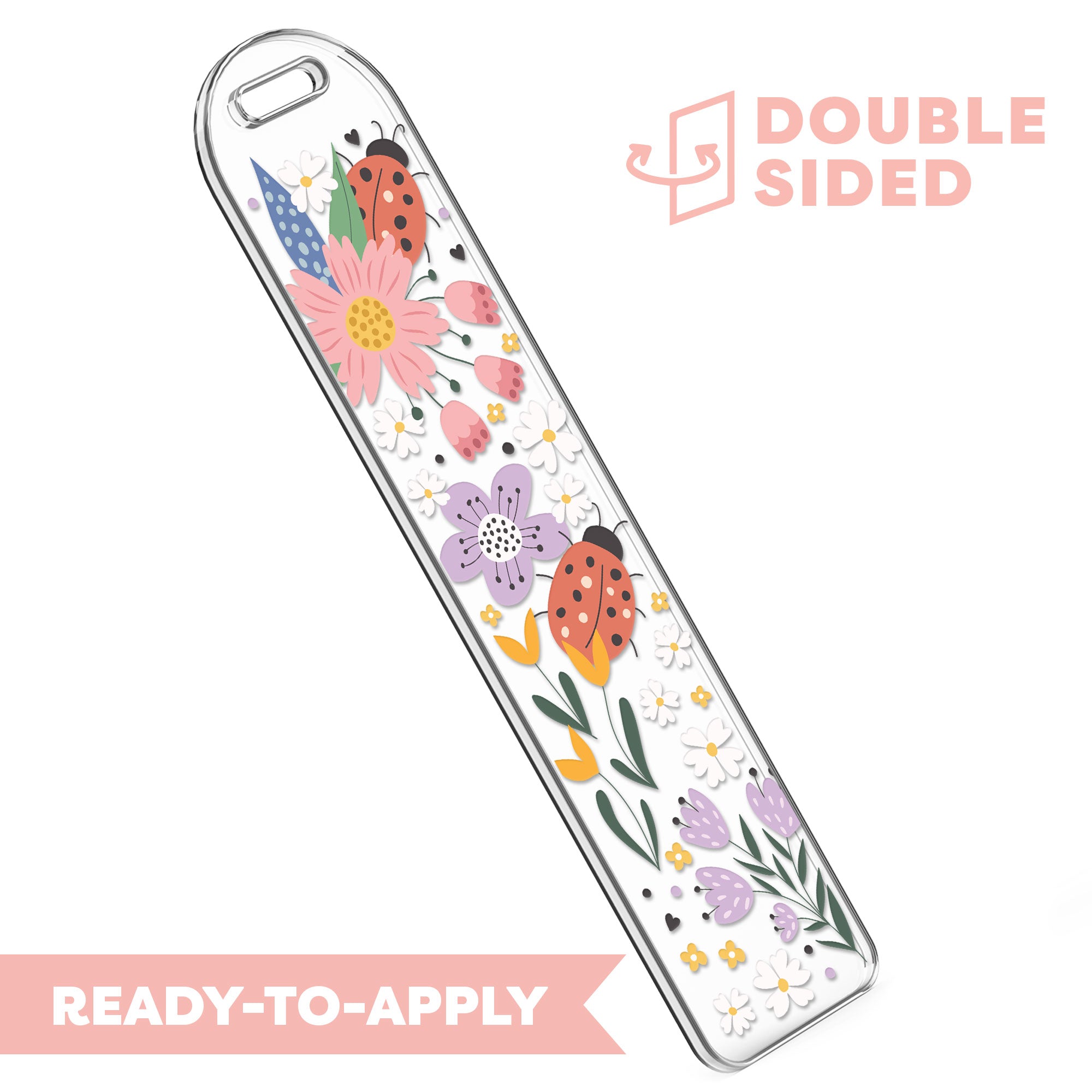 [ Double Sided ] Bookmark UV DTF Decal | Spring Lady Bug – Caluya Design