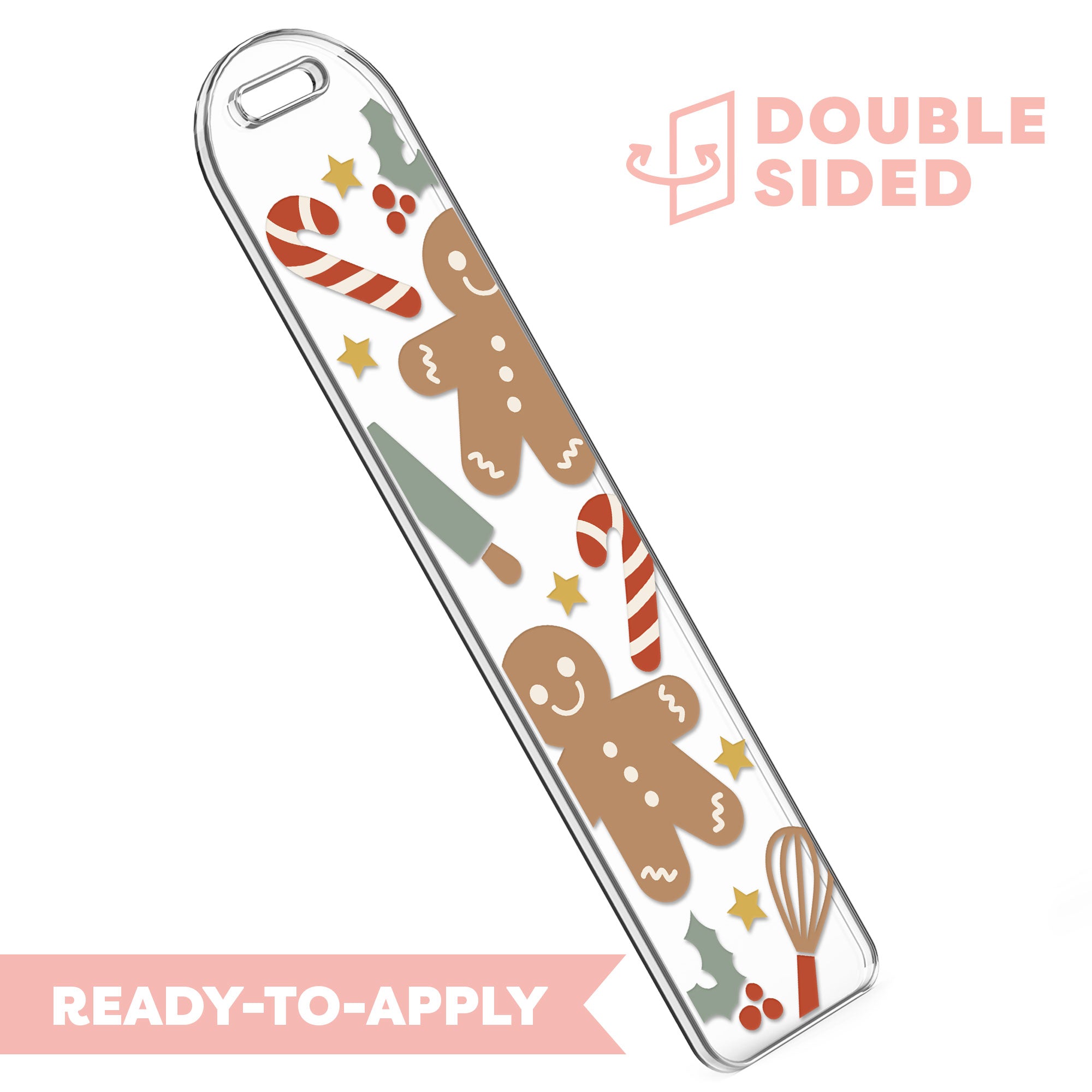 [ Double Sided ] Christmas Bookmark Decal | Gingerbread Man Baking ...