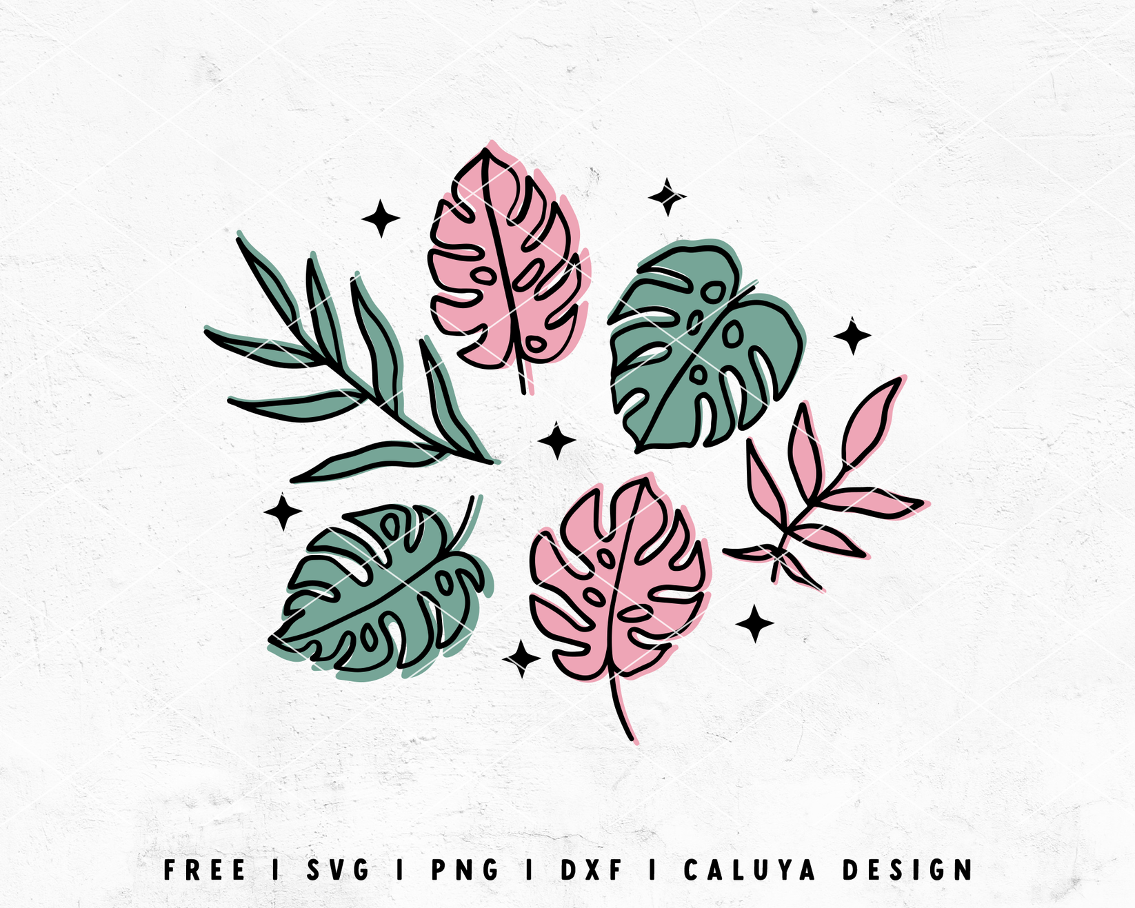FREE Monstera SVG | Tropical Leaves SVG Cut File for Cricut, Cameo ...
