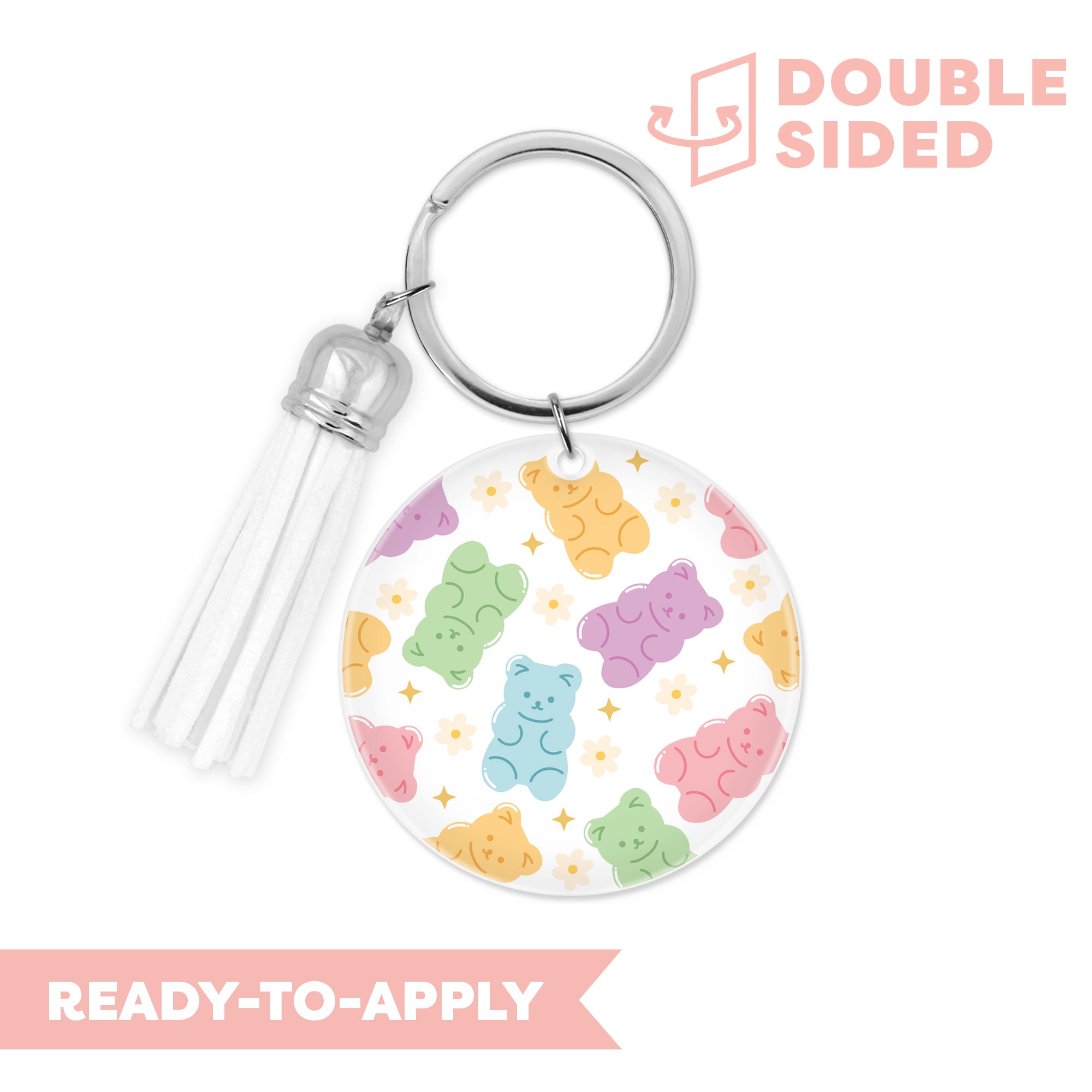 [ Double Sided ] Circle UV DTF Decal | Colorful Gummy Bear – Caluya Design