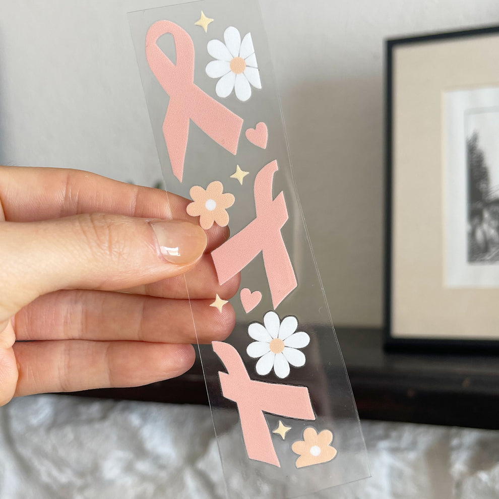Bookmark UV DTF Decal | Pink Ribbon Awareness – Caluya Design