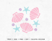 FREE Seashell Set SVG | Mermaid Clipart SVG Cut File for Cricut, Cameo ...