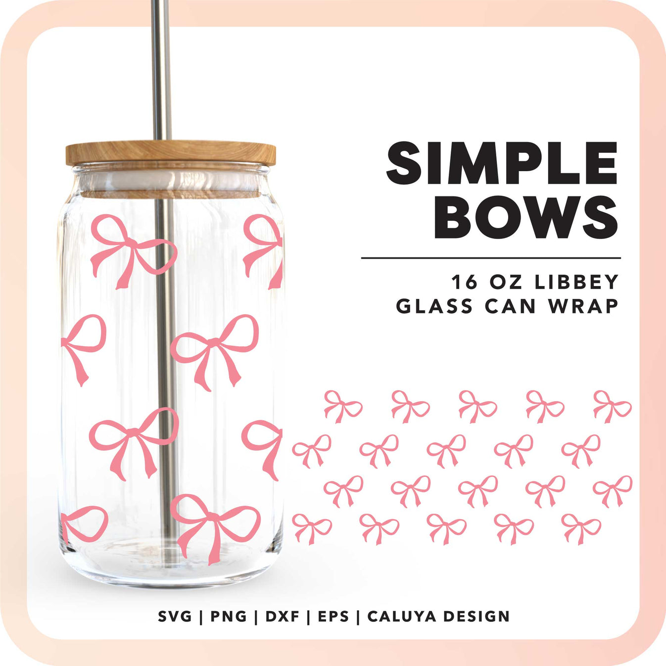 16oz Libbey Can Cup Wrap SVG | Simple Bow SVG – Caluya Design