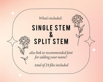 Birth Flower Bundle | Single Stem & Split Stem Pack – Caluya Design