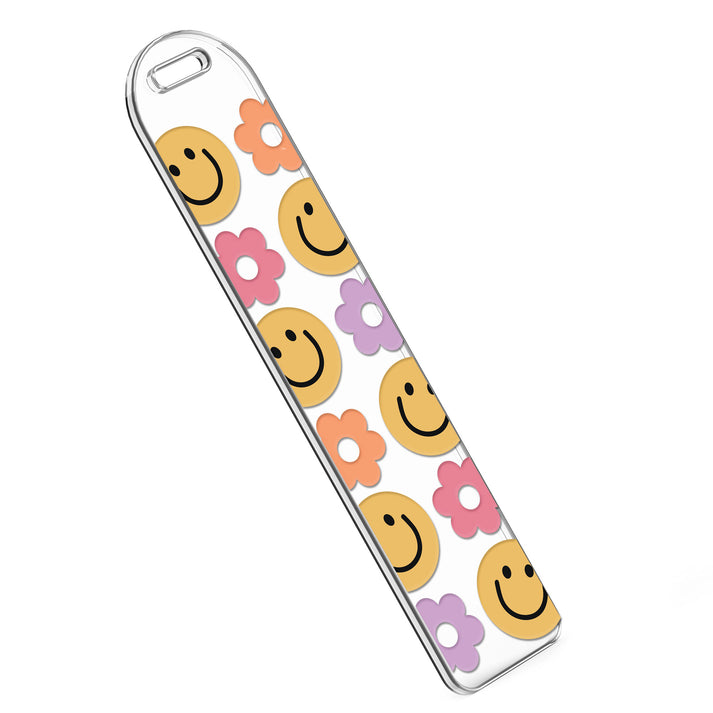 [Double Sided] Bookmark UV DTF Decal | Y2K Floral Smiley – Caluya Design