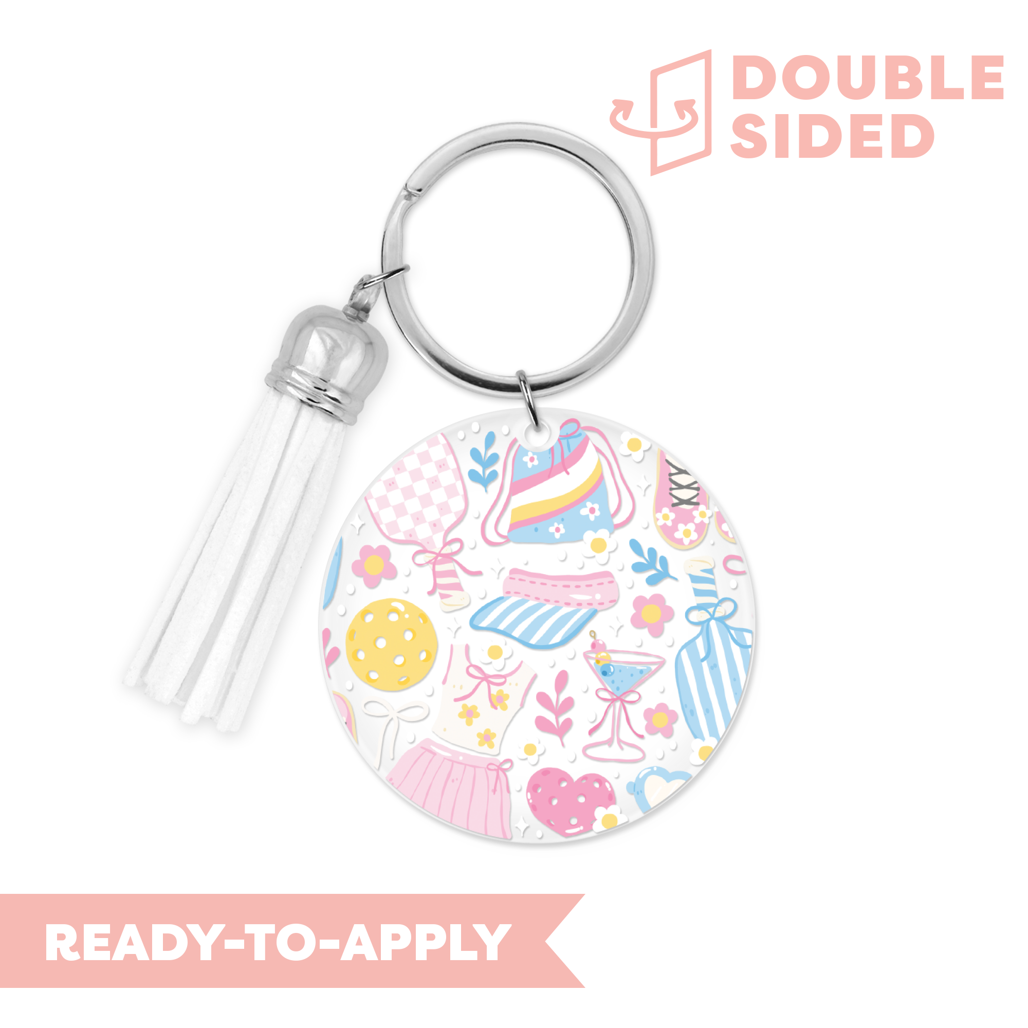 [ Double Sided ] Circle UV DTF Decal | Pickleball Girlie – Caluya Design
