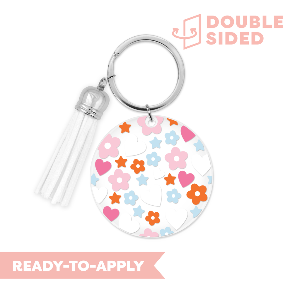 [ Double Sided ] Circle UV DTF Decal | Spring Heart – Caluya Design
