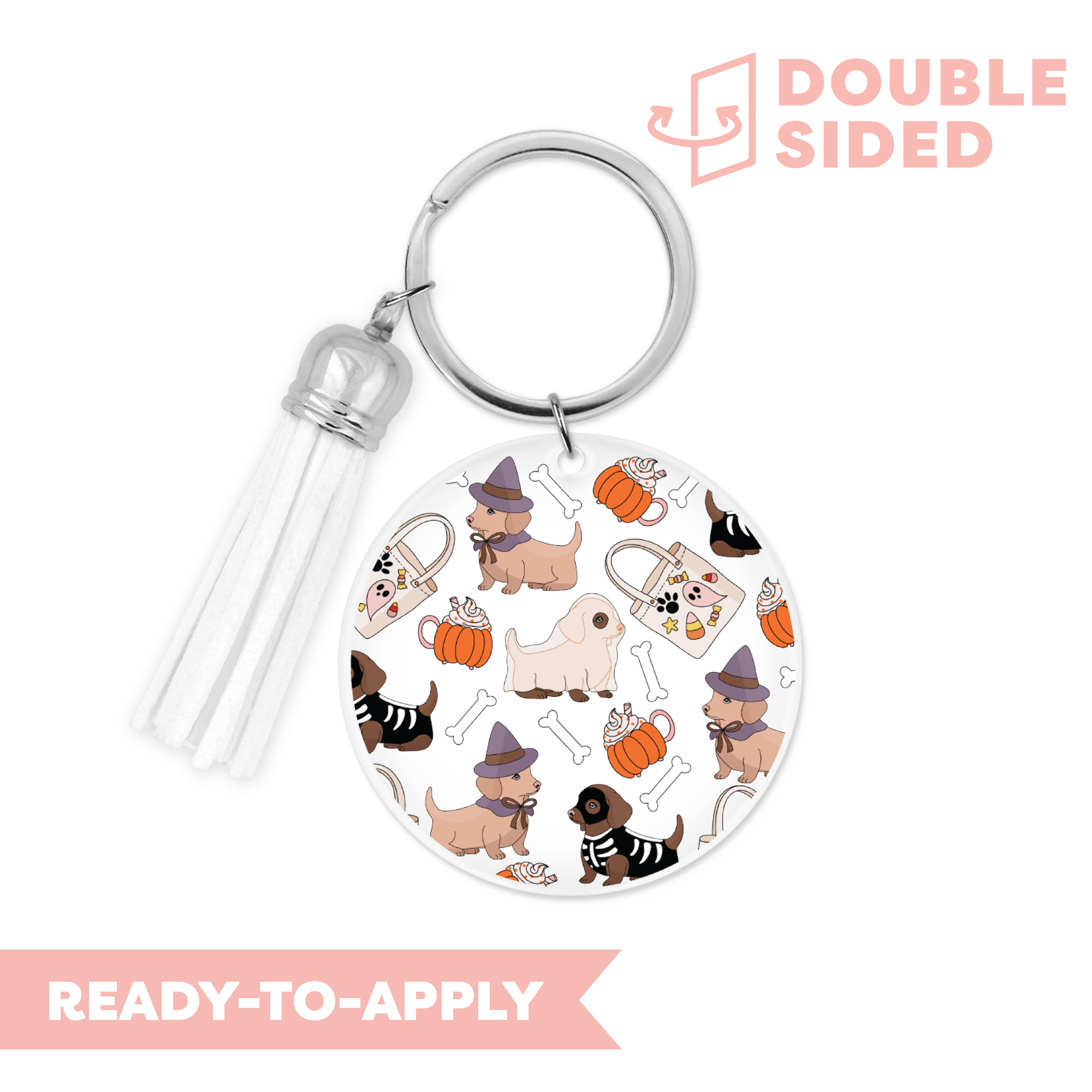 [ Double Sided ] Circle UV DTF Decal | Spooky Puppies – Caluya Design
