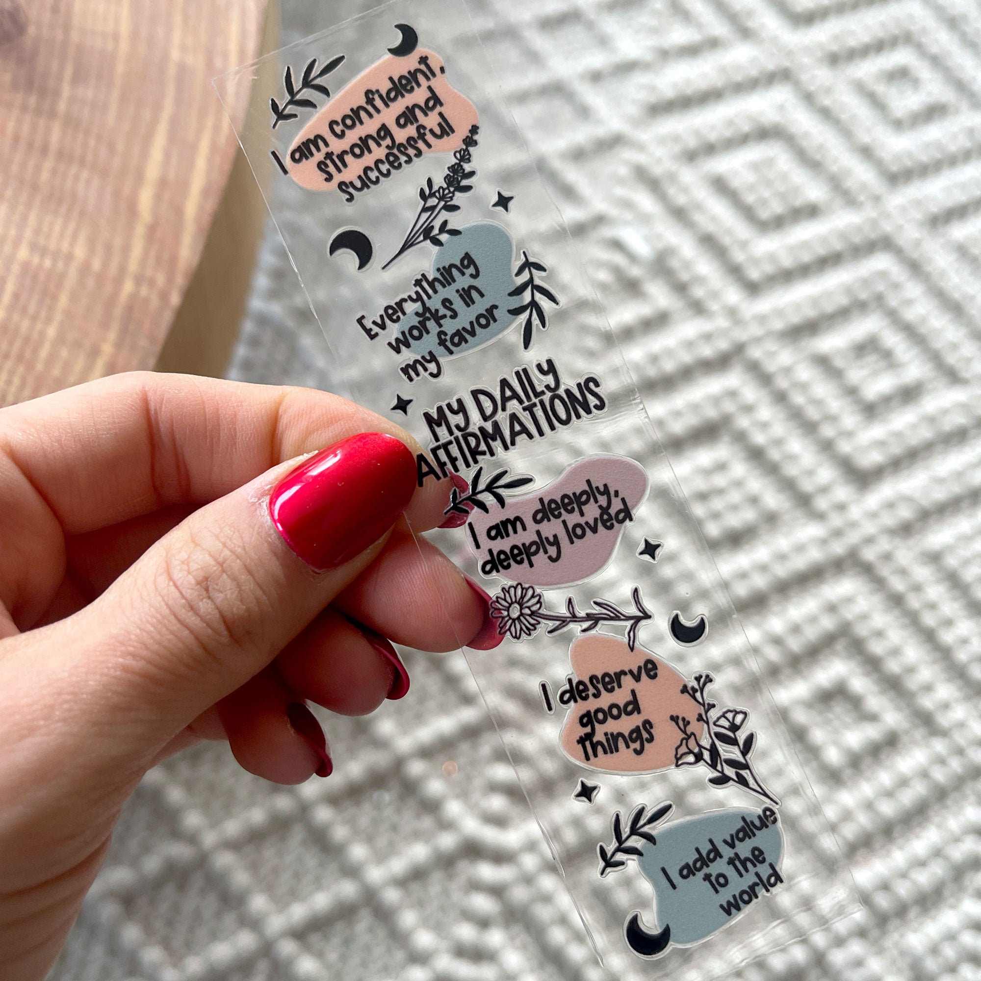 [ Double Sided ] Bookmark UV DTF Decal | Daily Affirmation – Caluya Design