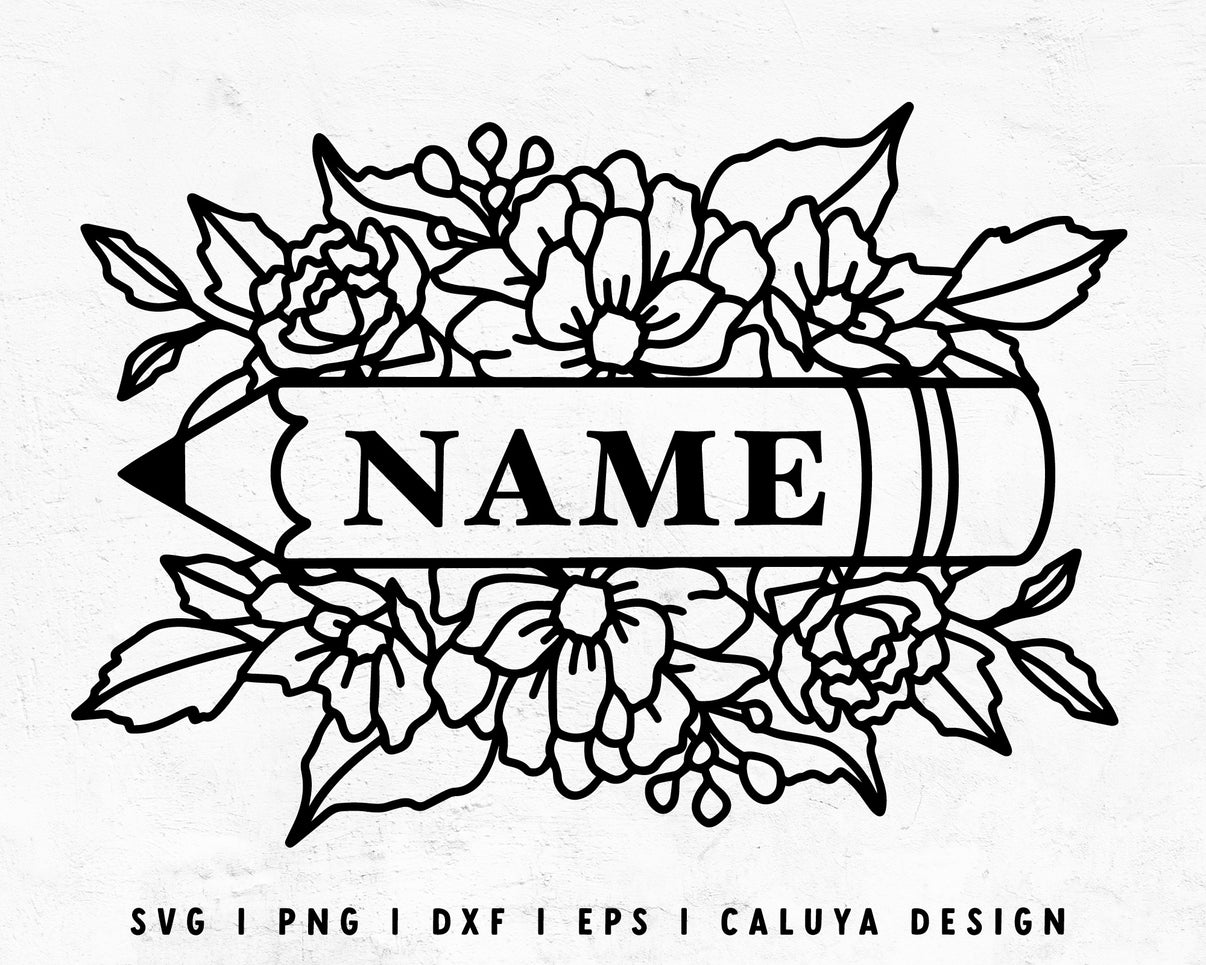 FREE Floral Pencil SVG | School SVG Cut File for Cricut, Cameo ...