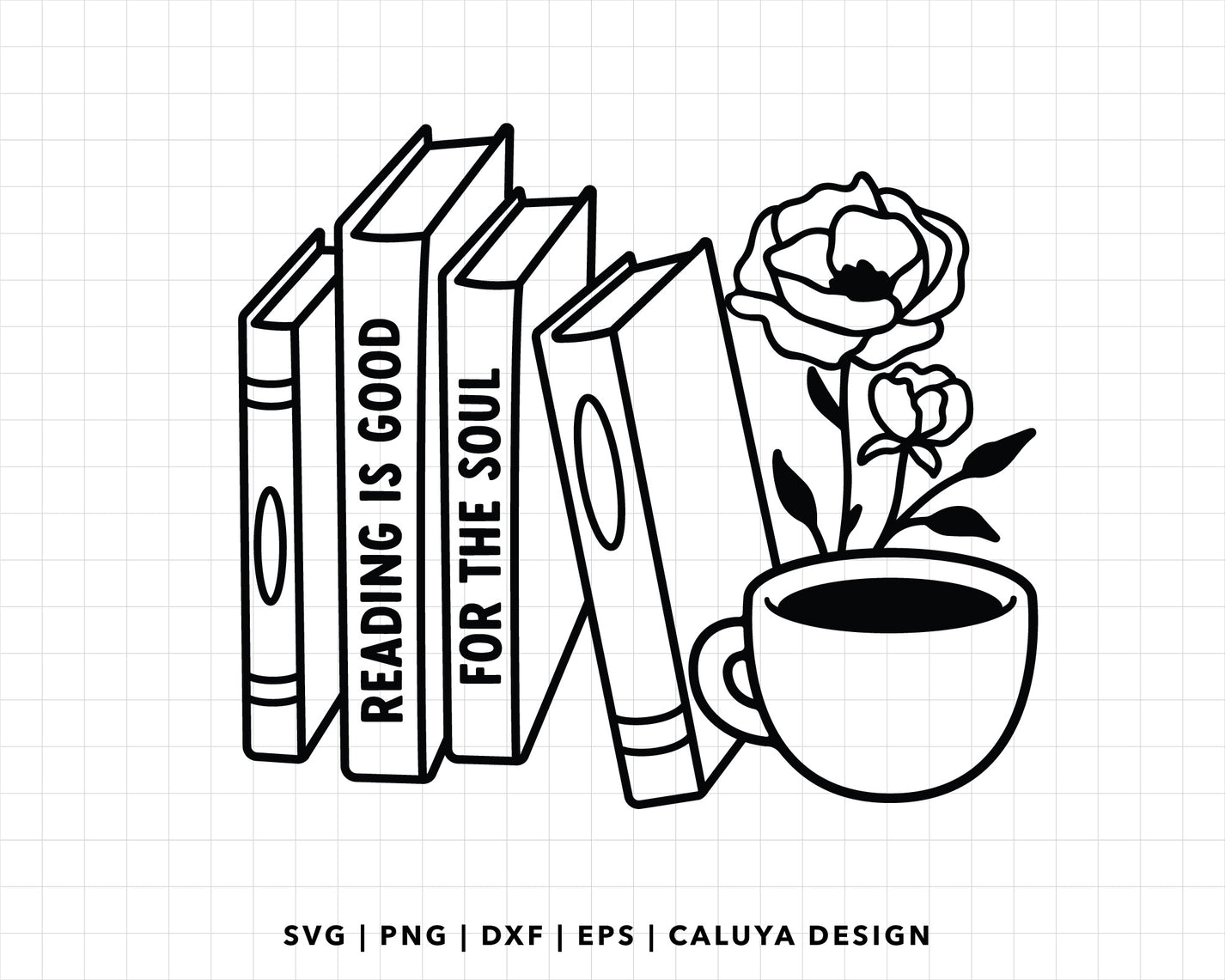 FREE Coffee Book SVG | Book Lover SVG – Caluya Design