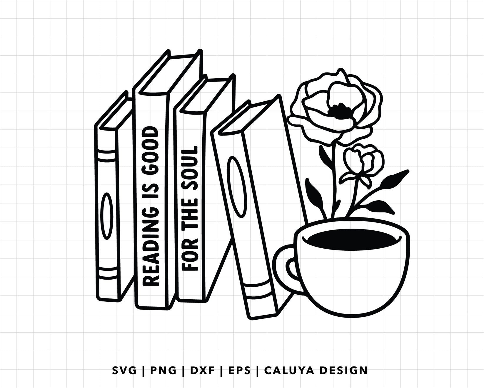FREE Coffee Book SVG | Book Lover SVG – Caluya Design
