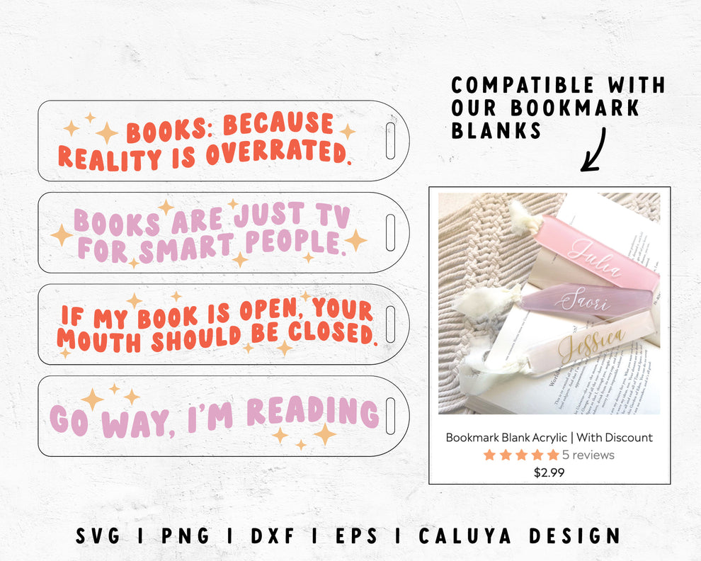 Bookmark Quote SVG | Bookmark Template SVG – Caluya Design
