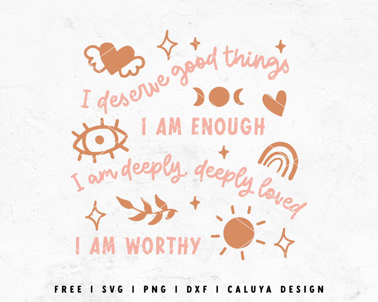 FREE Affirmation SVG | Boho Clipart Set SVG Cut File for Cricut, Cameo ...