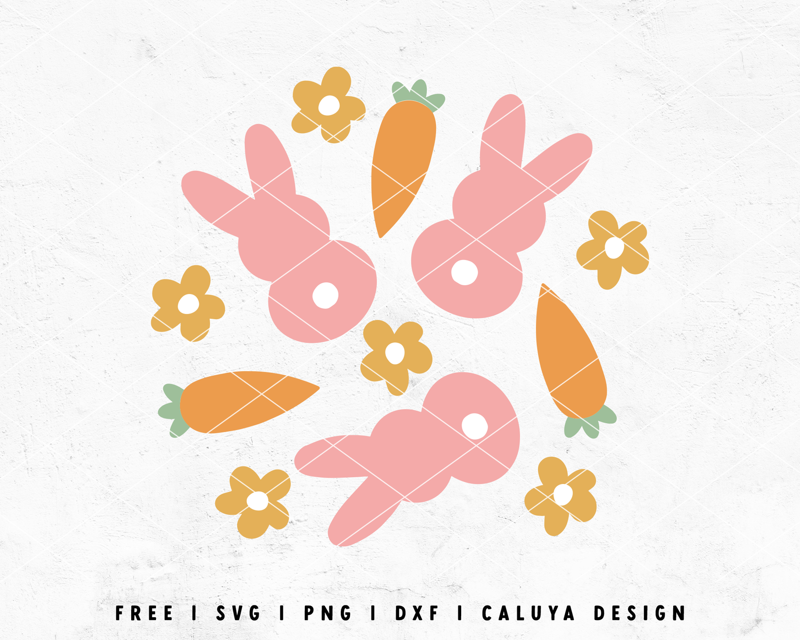 FREE Easter Bunny SVG | Bunny Flower SVG | Carrot SVG Cut File for ...