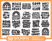 Happy Groovy SVG Bundle B&W Version | 50 Retro & Happy SVG Designs ...