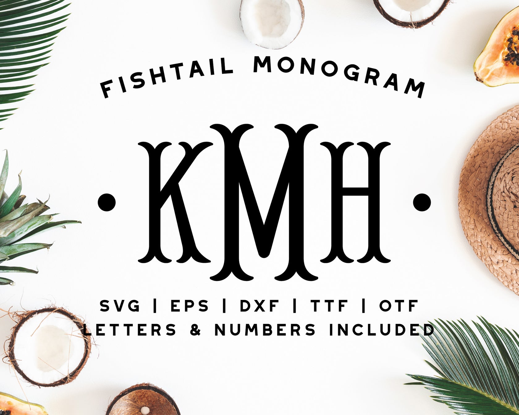 Fishtail Monogram SVG for Cricut, Cameo Silhouette – Caluya Design