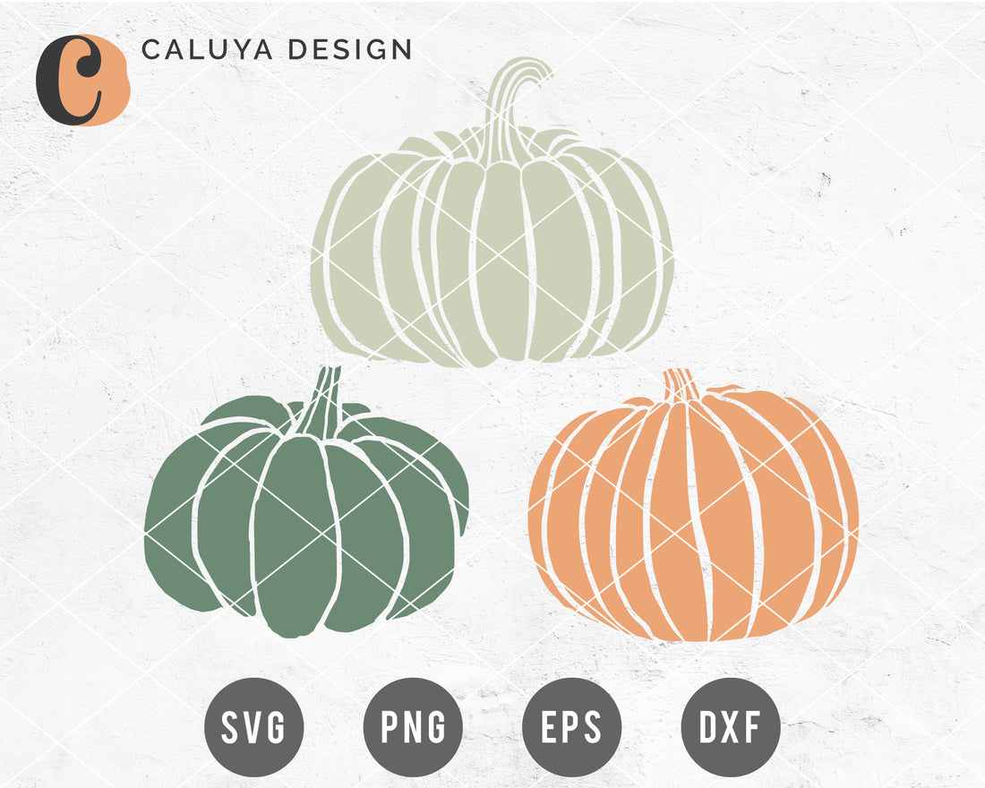Hand Drawn Pumpkin Set SVG For Cricut Craft Projects – Caluya Design