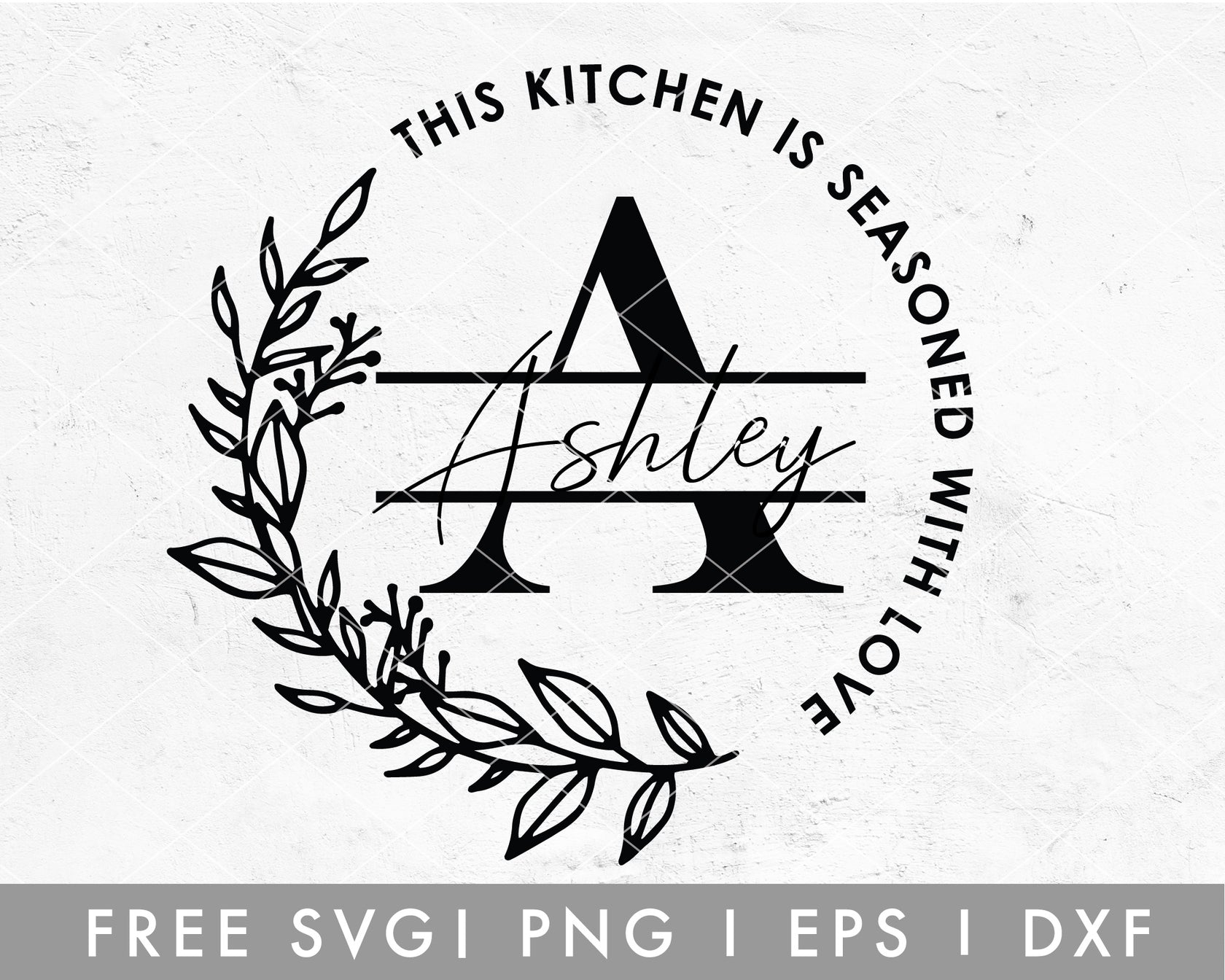 FREE Botanical Kitchen Monogram SVG For Cricut, Cameo Silhouette ...