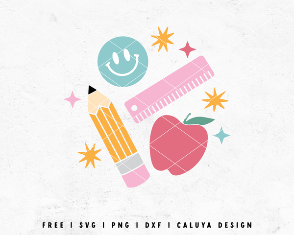 FREE School SVG | Pencil SVG | Teacher Appriciation SVG Cut File for ...