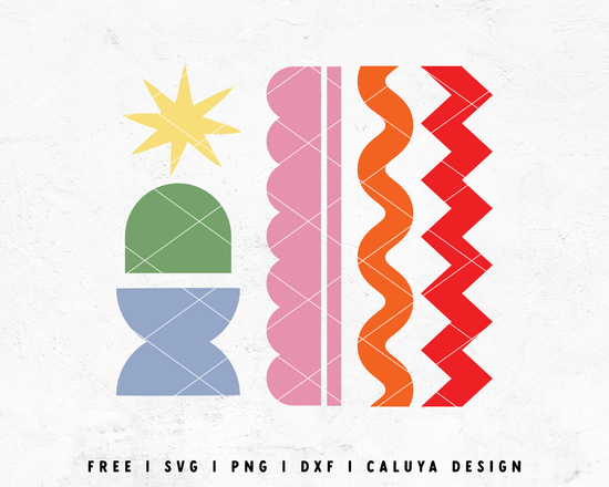 FREE Retro Element SVG | Wavy Lines SVG Cut File for Cricut, Cameo ...