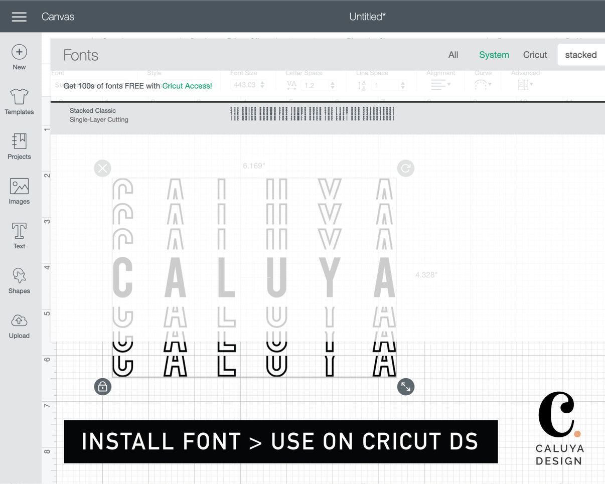 Stacked Letter Cricut Font Classic Ver. – Caluya Design