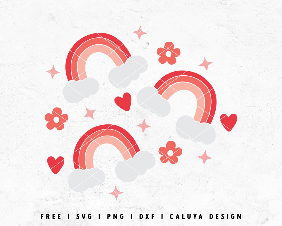 FREE Boho Rainbow SVG | Valentines Day Rainbow SVG Cut File for Cricut ...