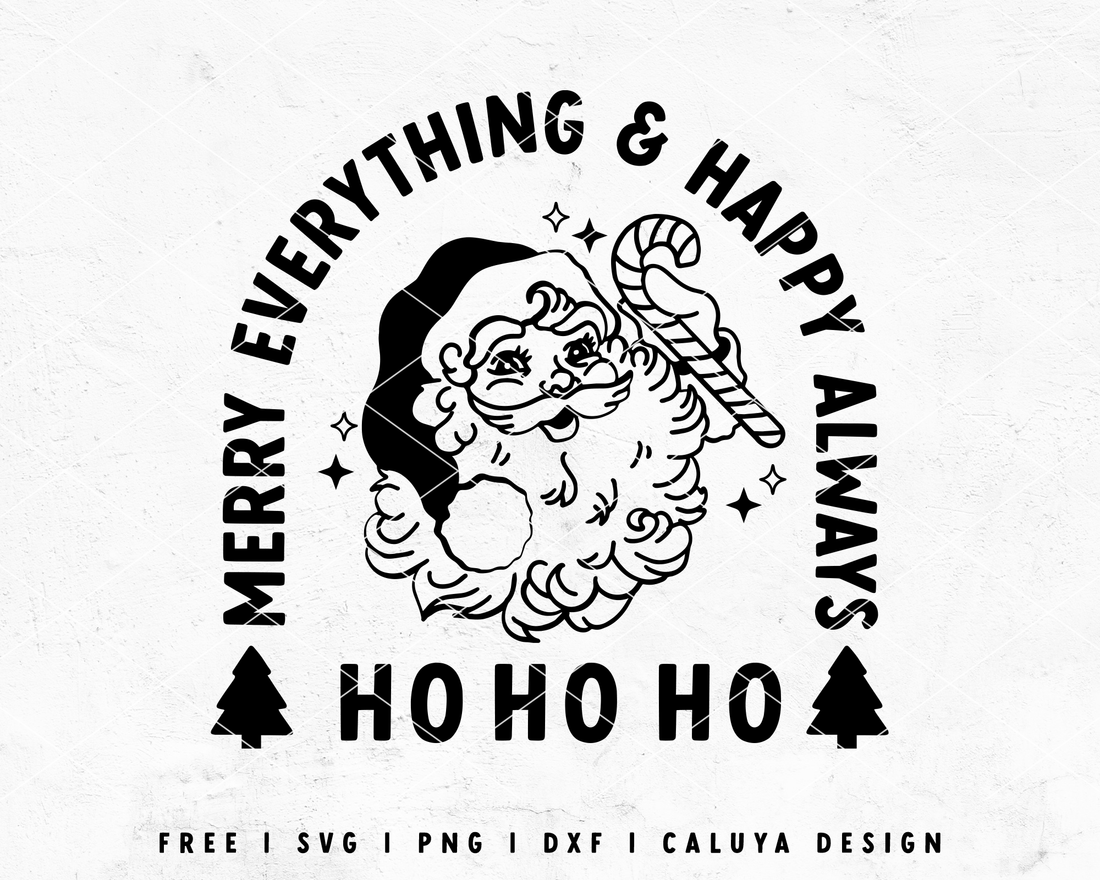 FREE Vintage Santa SVG | Ho Ho Ho SVG Cut File for Cricut, Cameo ...