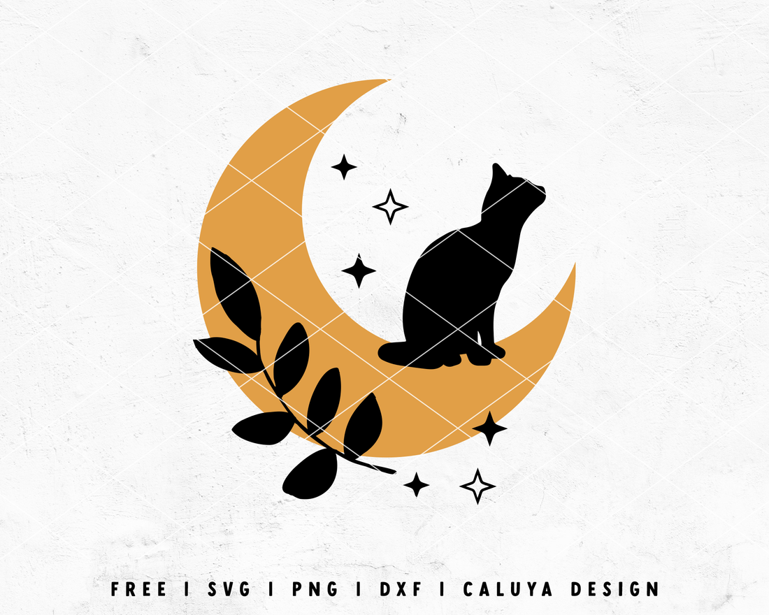 FREE Black Cat SVG | Boho Halloween SVG Cut File for Cricut, Cameo ...
