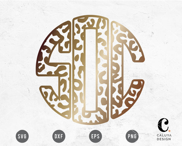 Leopard Round Monogram SVG Font For Cricut Craft Project – Caluya Design