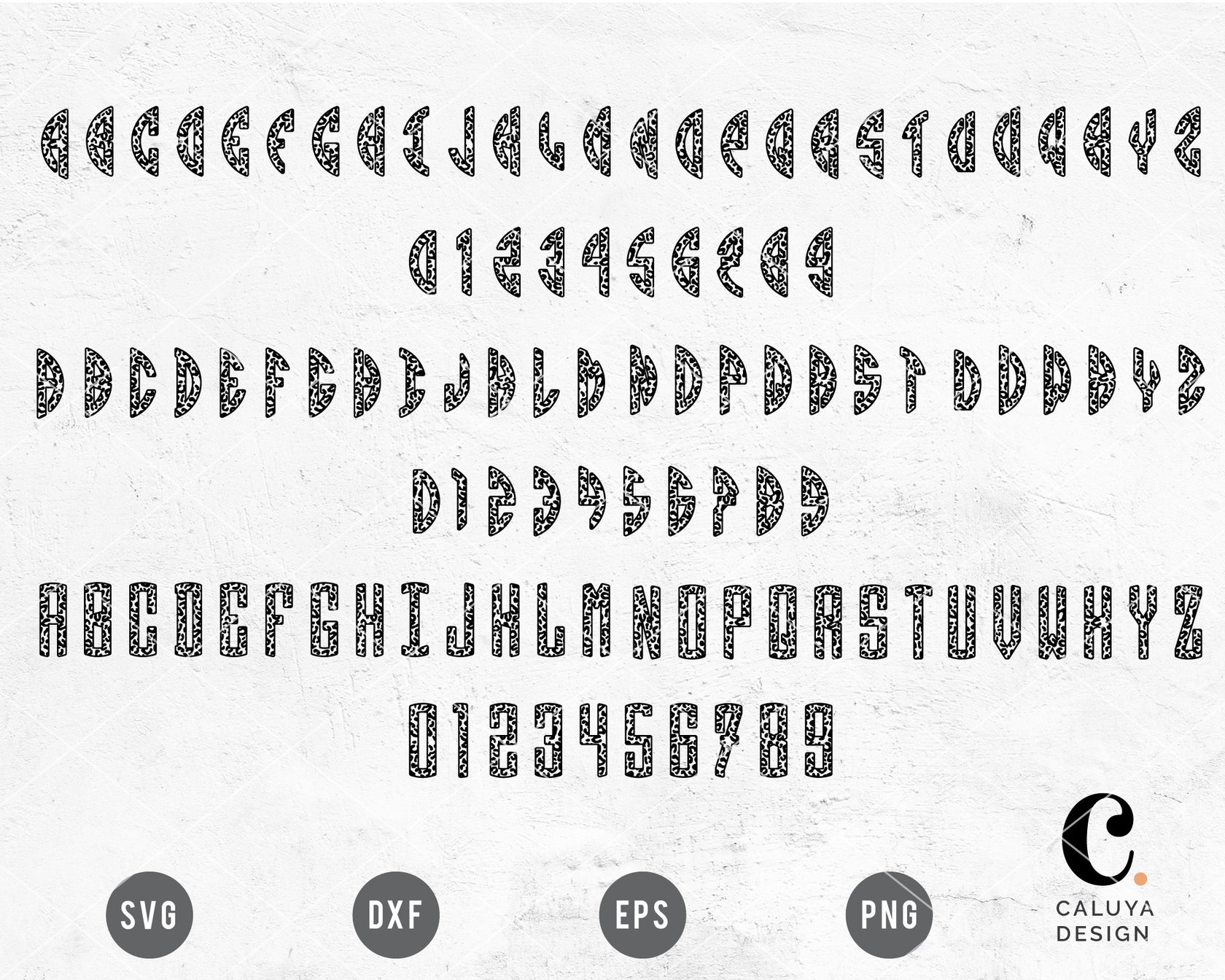 Leopard Round Monogram SVG Font For Cricut Craft Project – Caluya Design