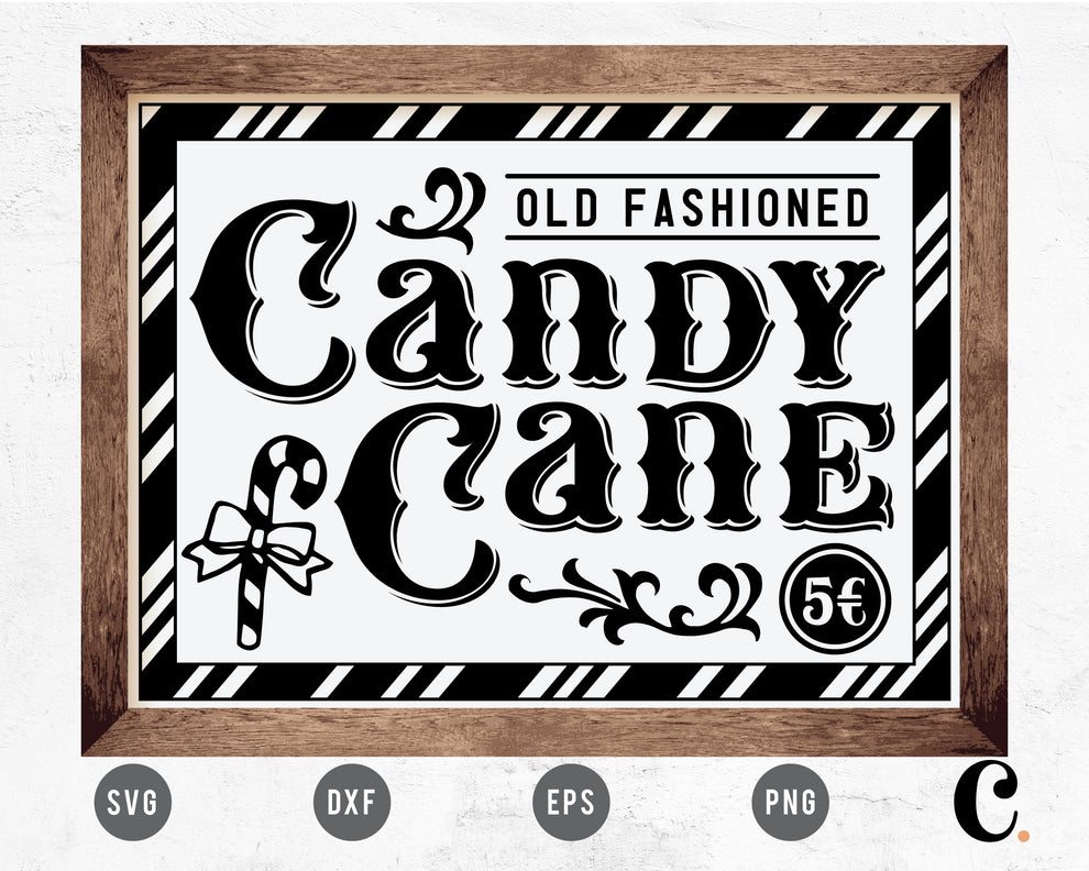 Candy Cane Sign SVG For Cricut Christmas Sign Making Project – Caluya ...