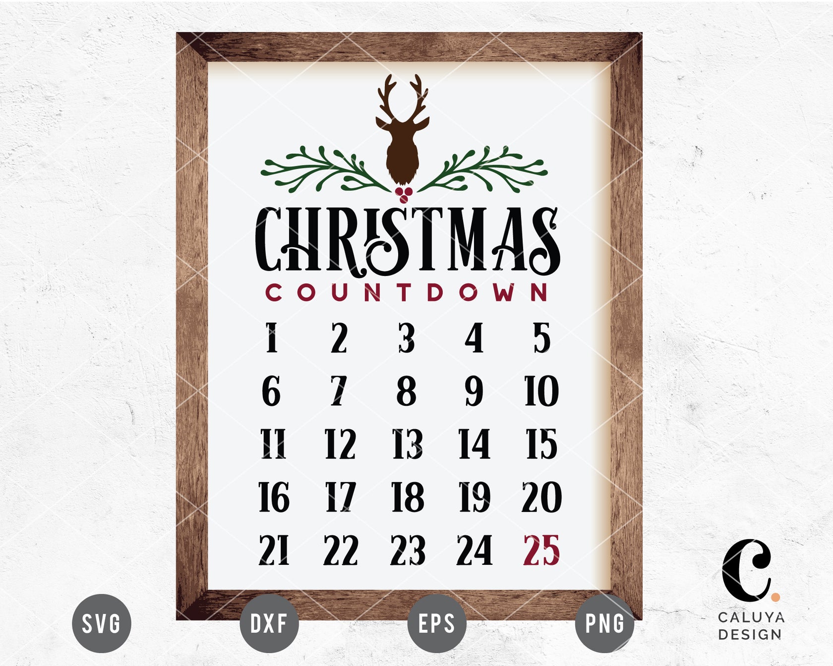 Christmas Countdown Calendar SVG For Cricut Craft Project – Caluya Design