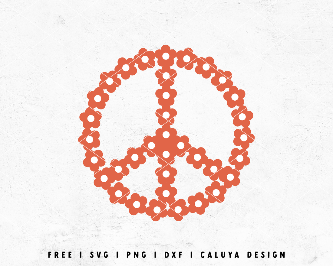 FREE Peace Sign SVG | Floral SVG Cut File for Cricut, Cameo Silhouette ...