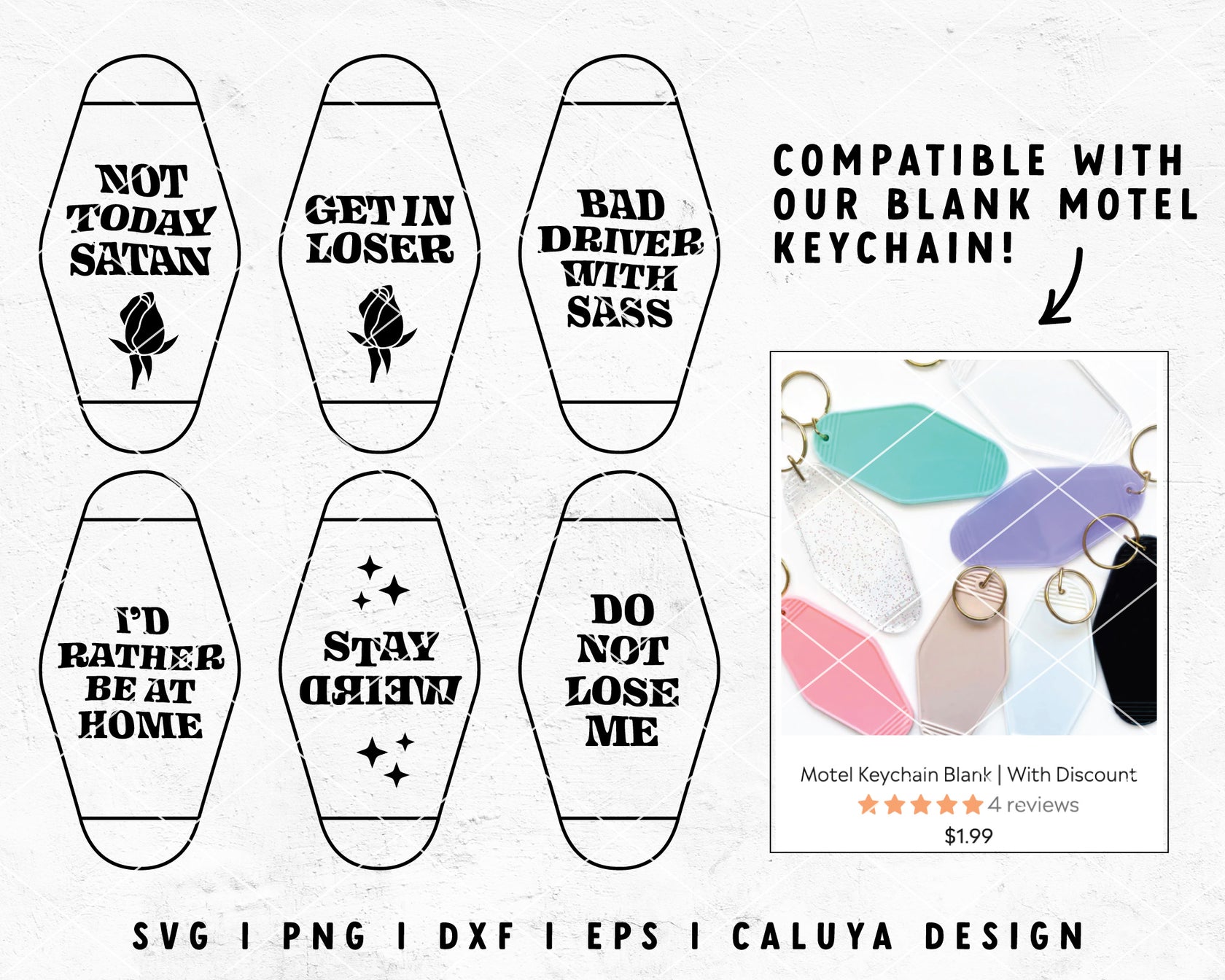 FREE Motel Keychain SVG | Motel Keychain Template – Caluya Design