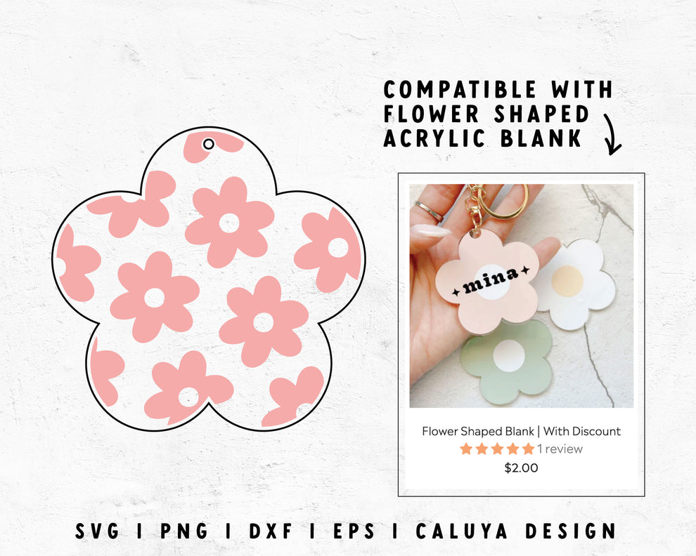 FREE Retro Flower SVG | Flower Acrylic Blank Template – Caluya Design