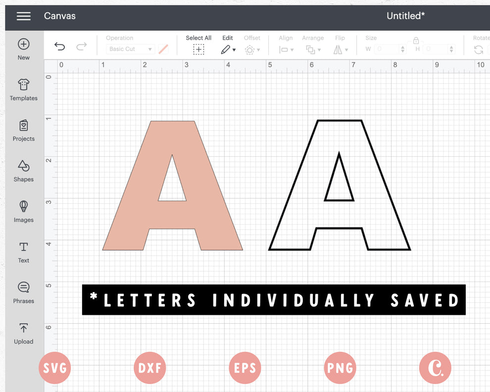 Letter with Outline SVG | Cricut Font SVG – Caluya Design
