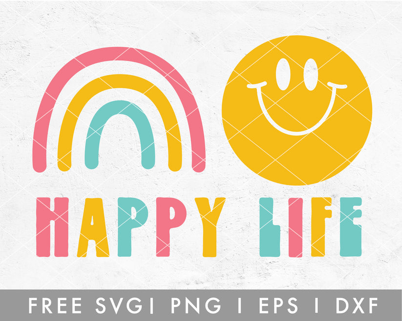 Free Happy Life SVG For Cricut, Cameo Silhouette – Caluya Design