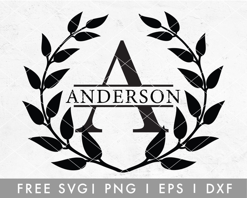 FREE Botanical Wreath Monogram SVG For Cricut, Cameo Silhouette ...