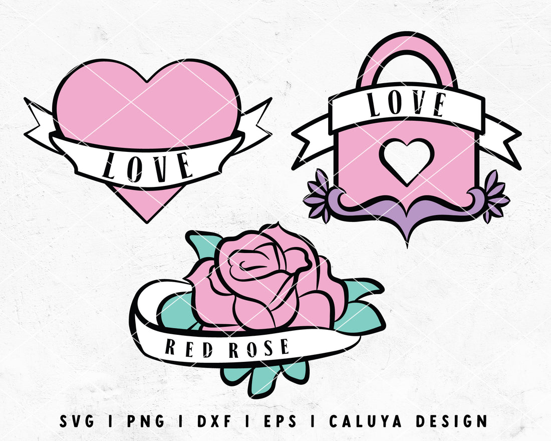 FREE Tattoo SVG | Heart SVG | Bolt Lock SVG Cut File for Cricut, Cameo ...