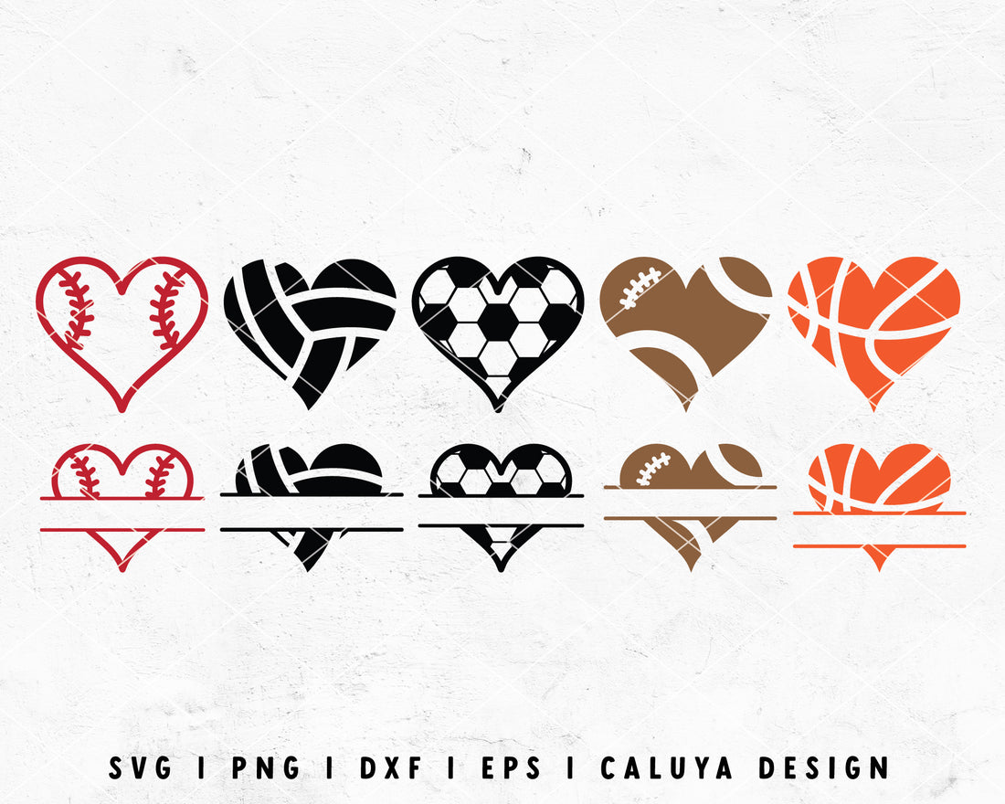 FREE Sports SVG | Heart Monogram SVG Cut File for Cricut, Cameo ...